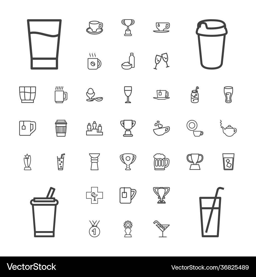 Cup icons Royalty Free Vector Image - VectorStock