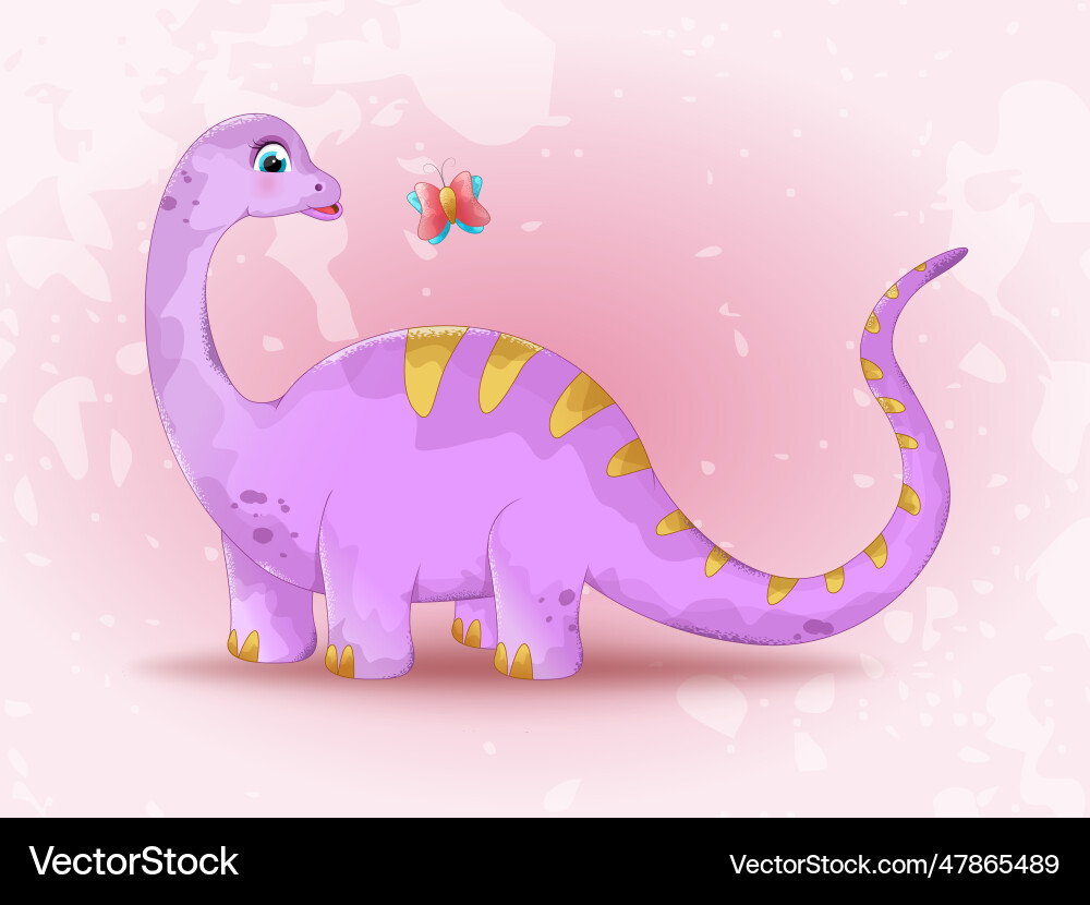 Enchanting encounter dinosaur and butterfly Vector Image