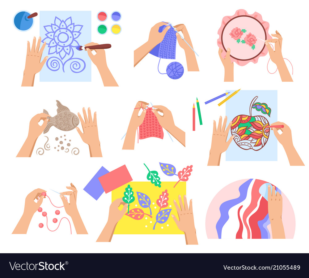 Flat handmade set Royalty Free Vector Image - VectorStock