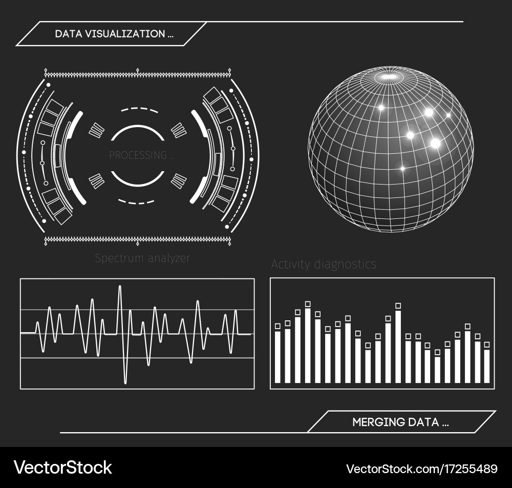 Military blue radar screen with target Royalty Free Vector