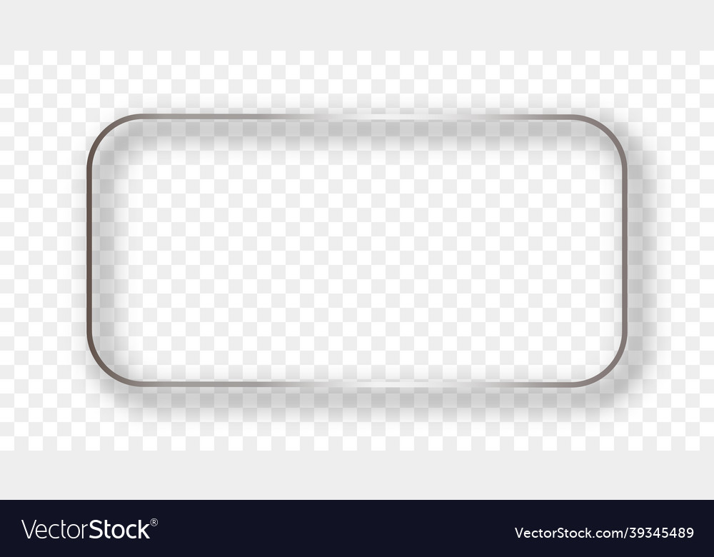 Silver glowing rounded rectangular frame Vector Image
