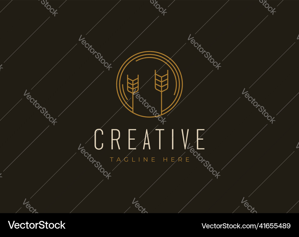 Wheat field logo design template agriculture icon Vector Image
