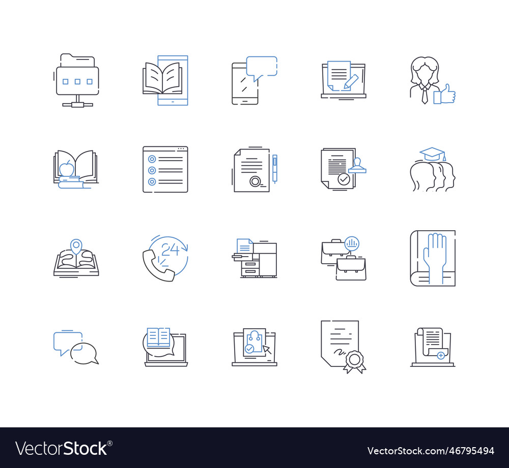 Advanced schooling line icons collection academia Vector Image Advanced schooling line icons collection academia Vector Image