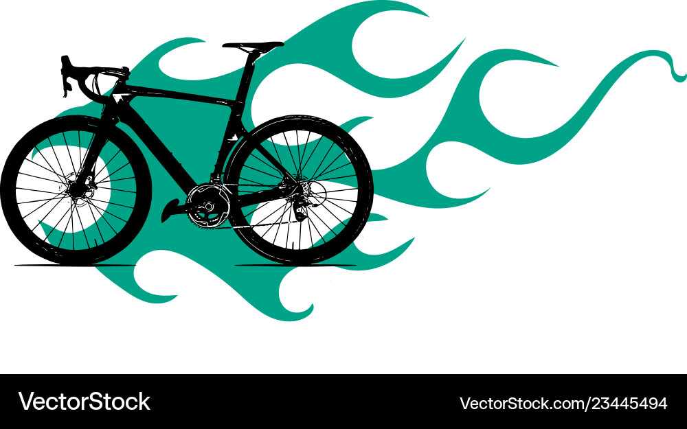 Bicycle with flame and fire Royalty Free Vector Image