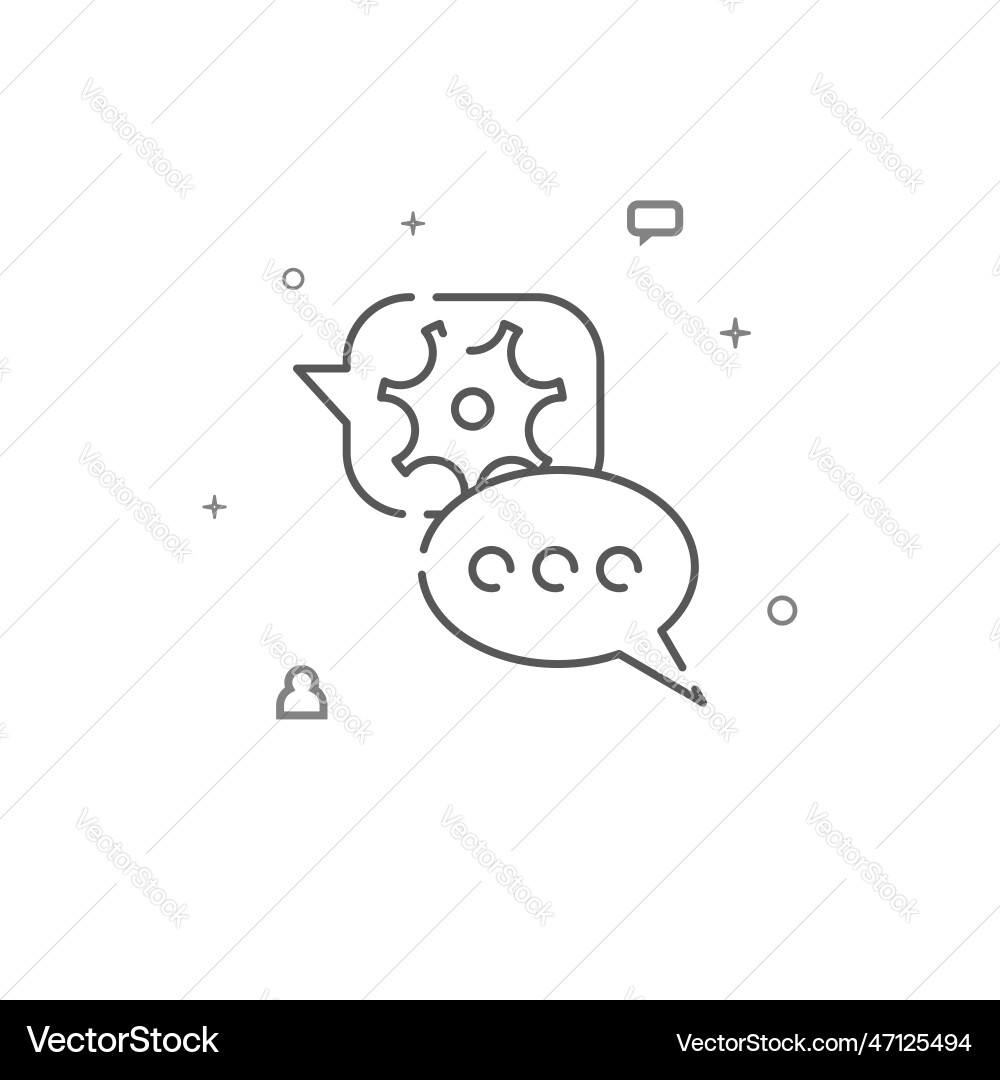 Chat with technical support simple line Royalty Free Vector