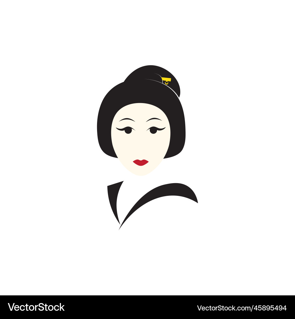Geisha face icon Royalty Free Vector Image - VectorStock