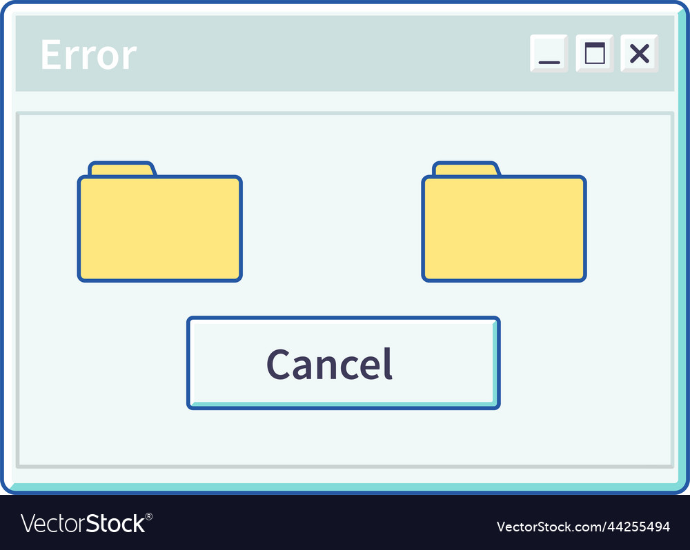 Interface of window application with files folder Vector Image