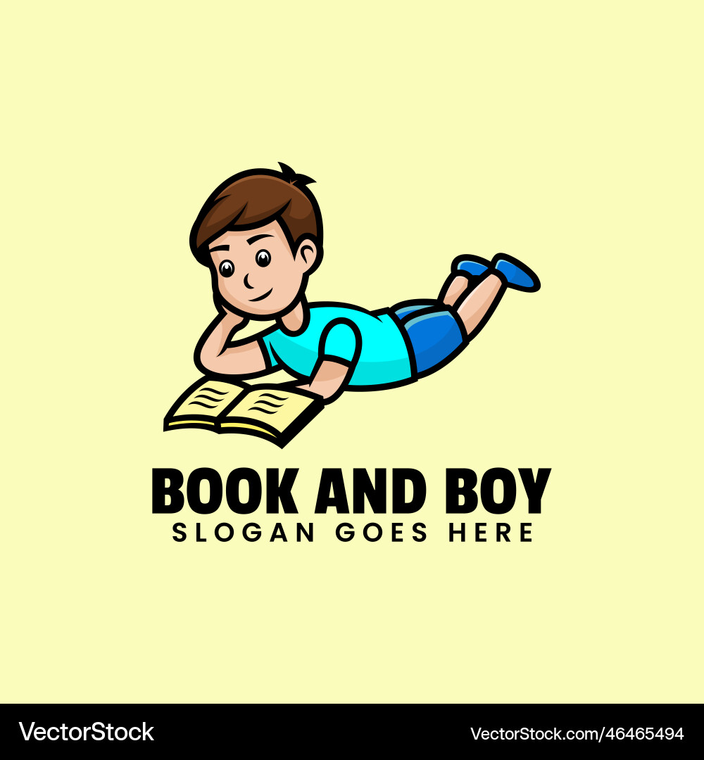 Logo boy cartoon style Royalty Free Vector Image