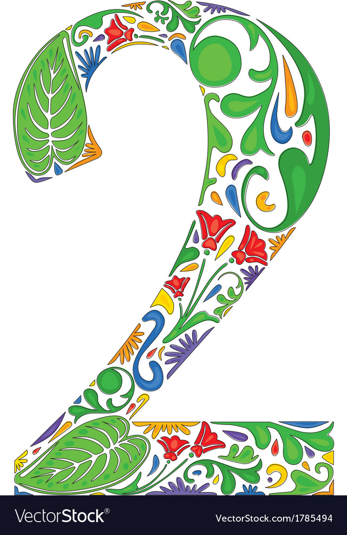 Number two Royalty Free Vector Image - VectorStock