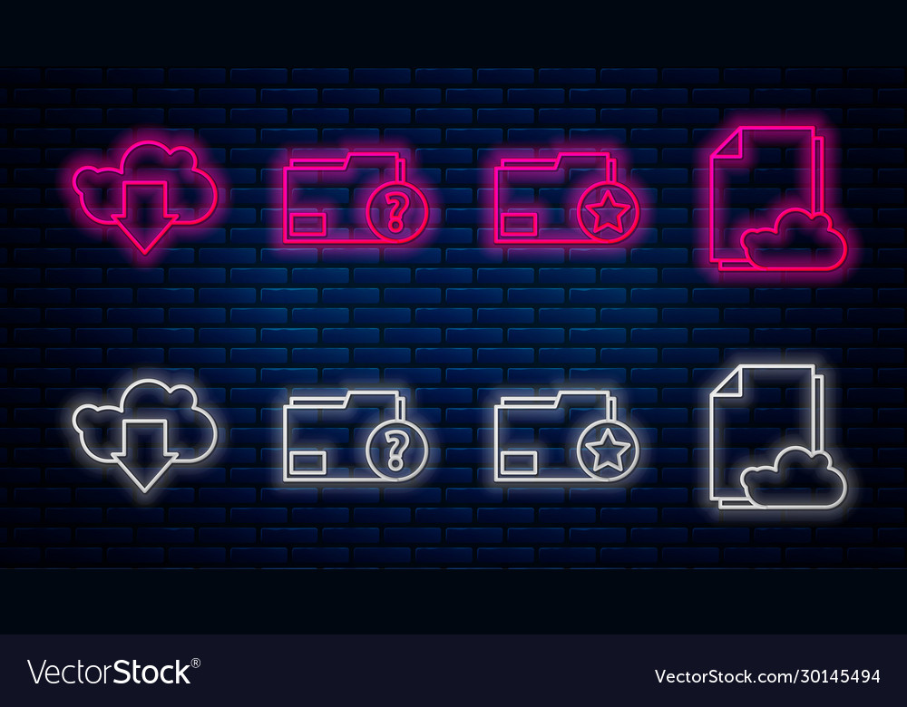 Set line unknown document folder document folder Vector Image Set line unknown document folder document folder Vector Image