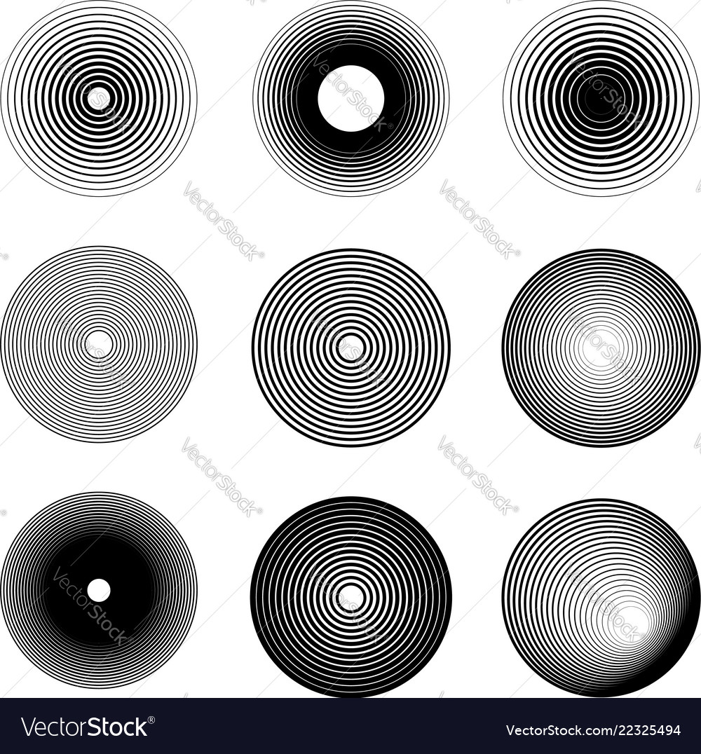 Set sound wave ring icons design element Vector Image