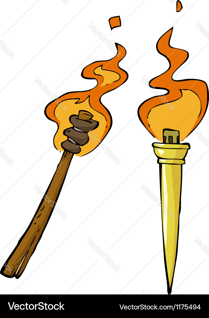 Two torches Royalty Free Vector Image - VectorStock