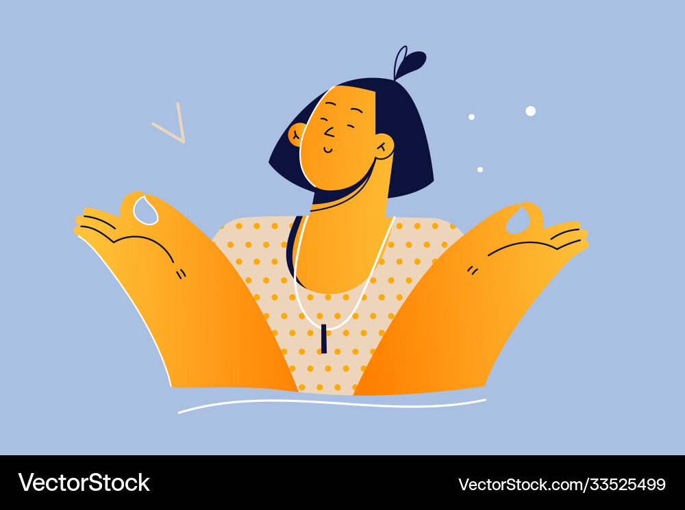 Emotion face expression meditation calmness Vector Image