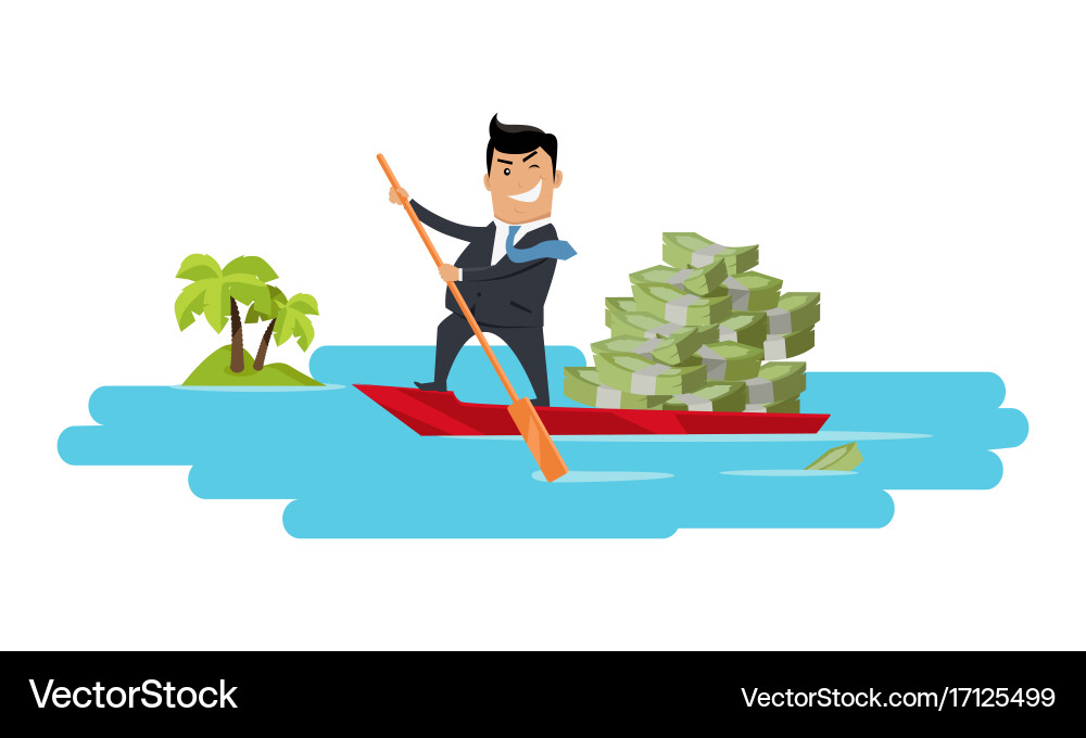 Escape with money concept flat design Royalty Free Vector