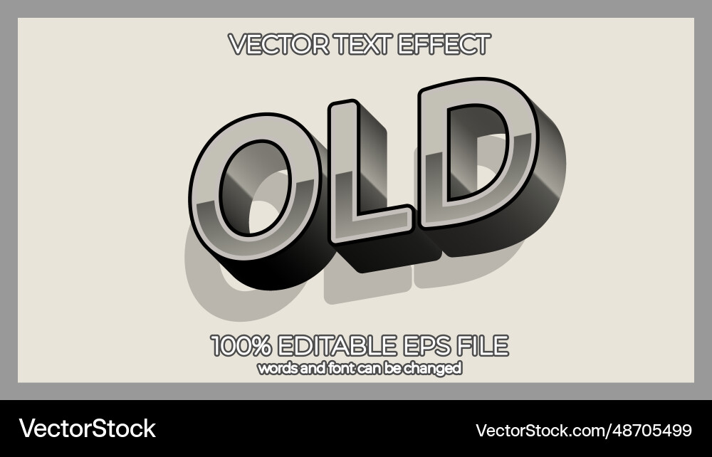 Old school retro editable text effect style eps Vector Image