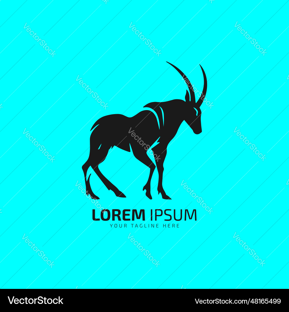 Oryx logo icon stand on sky blue background Vector Image