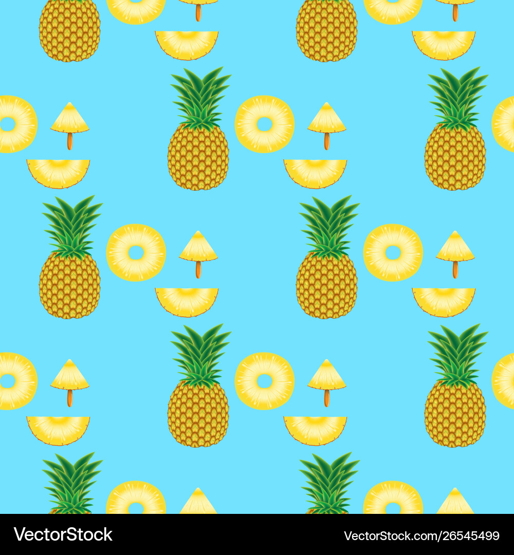 Pineapple seamless pattern Royalty Free Vector Image