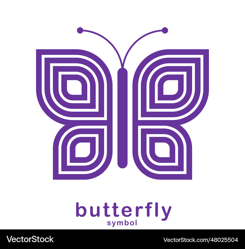 Butterfly elegant geometric linear symbol Vector Image