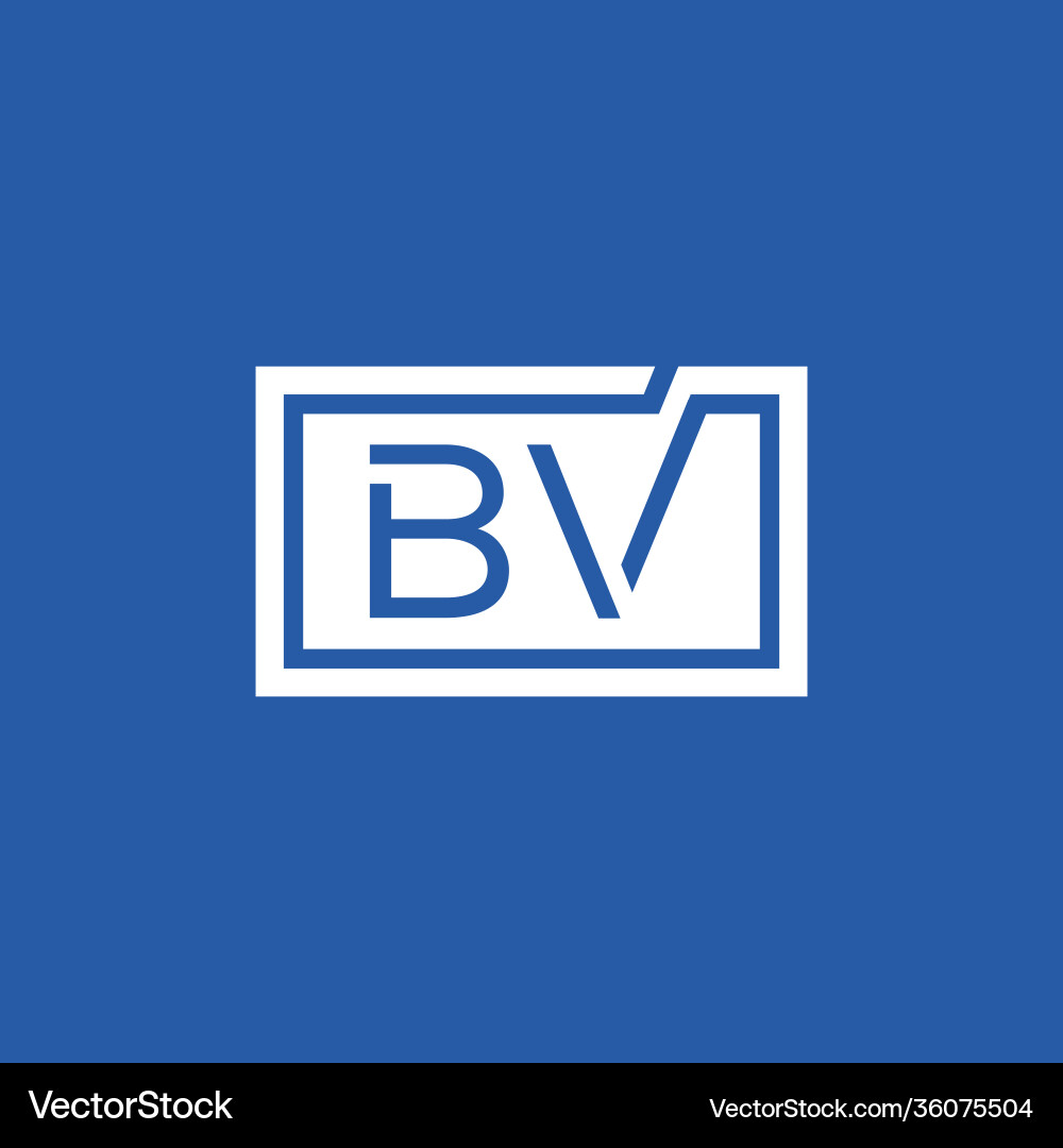 Creative initial letter bv square logo design Vector Image