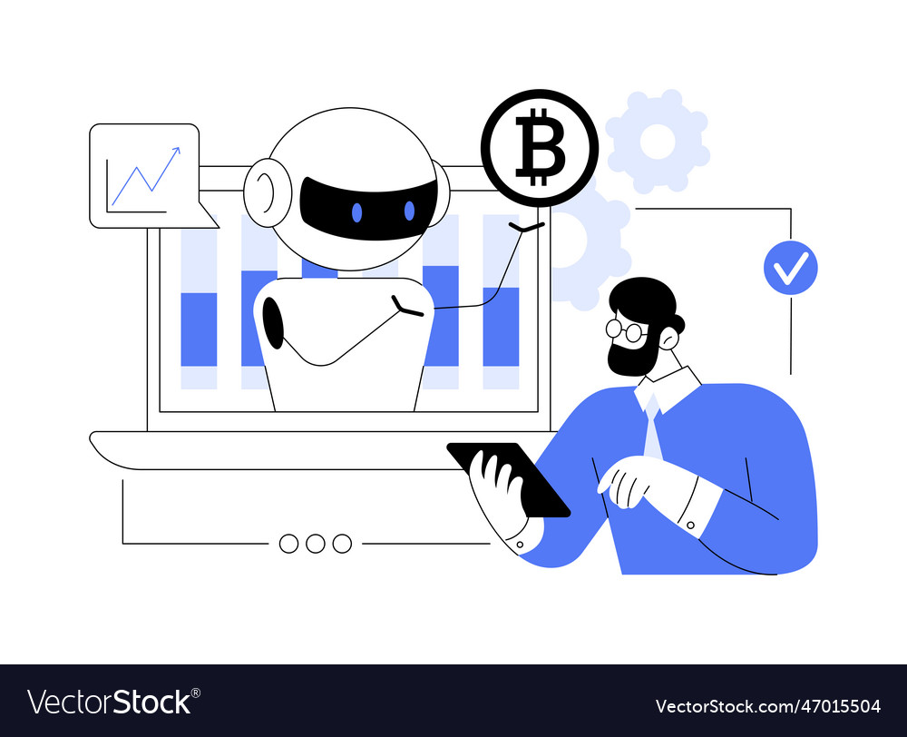 Crypto trading bot abstract concept Royalty Free Vector
