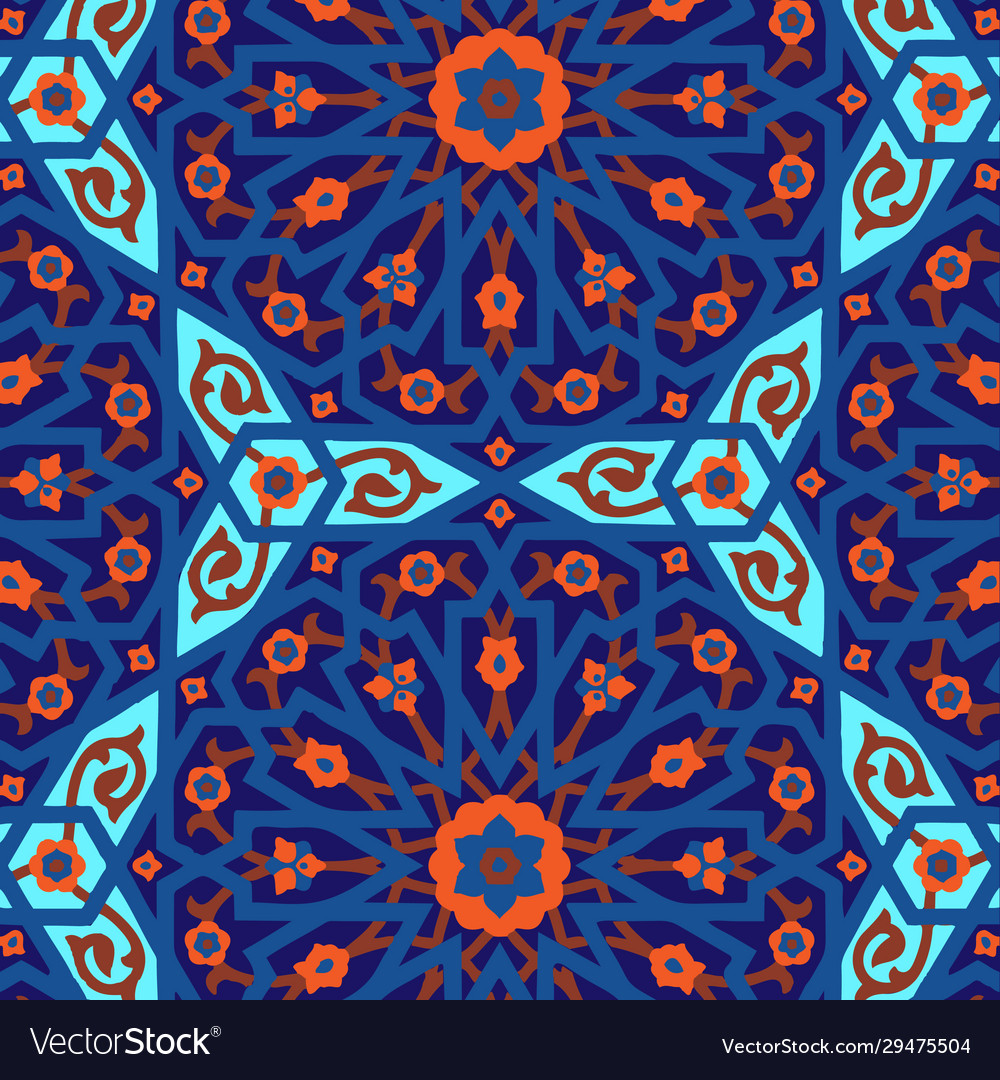 Multicolor islamic pattern background Royalty Free Vector