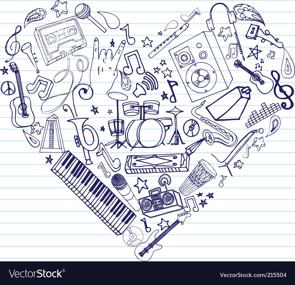 Music doodles Royalty Free Vector Image - VectorStock