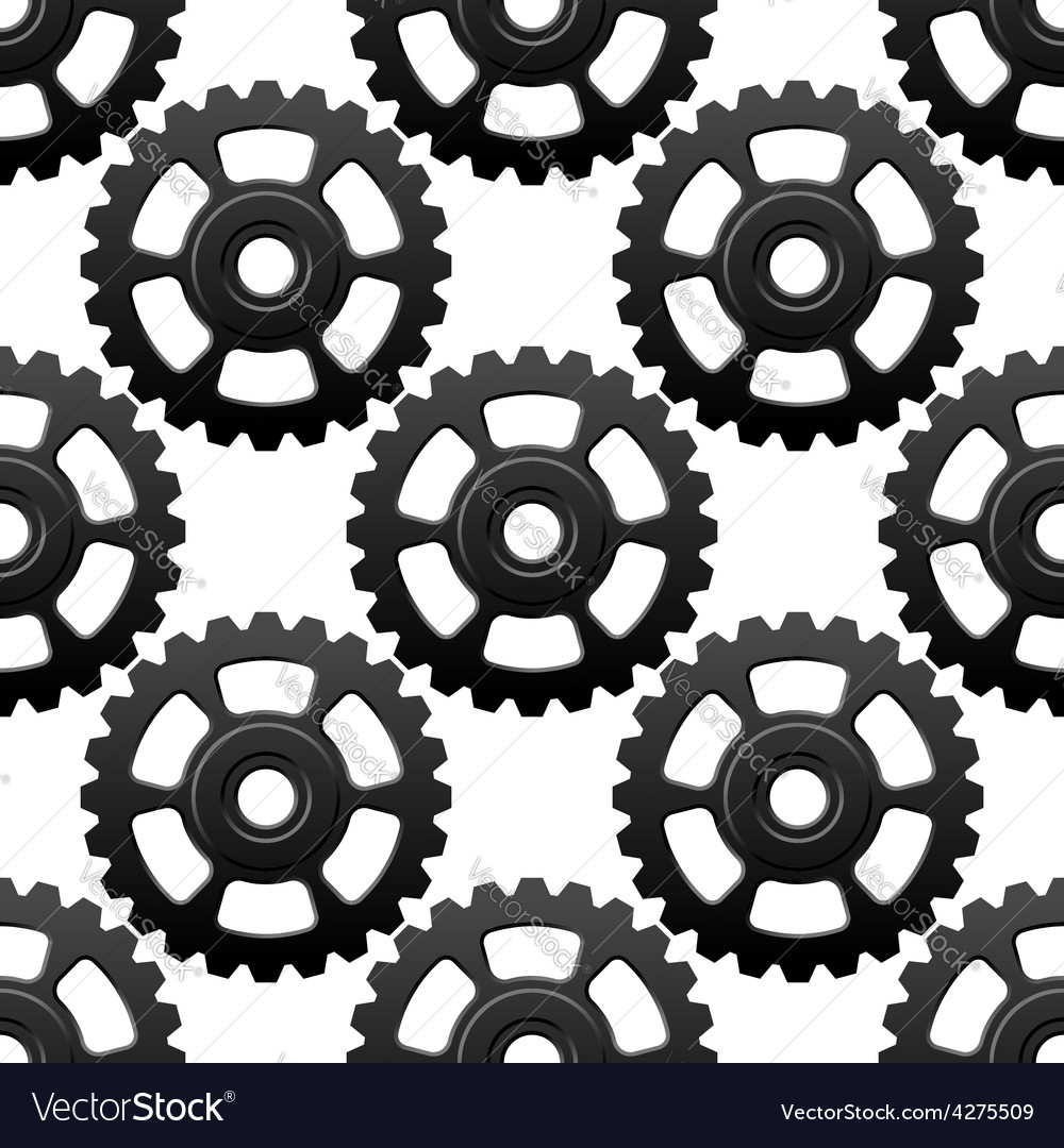 Gear wheels or cogwheels seamless pattern Vector Image