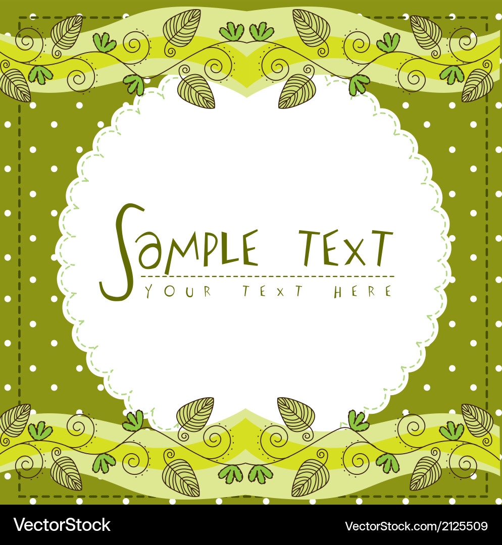 Green cute background with leaves Royalty Free Vector Image