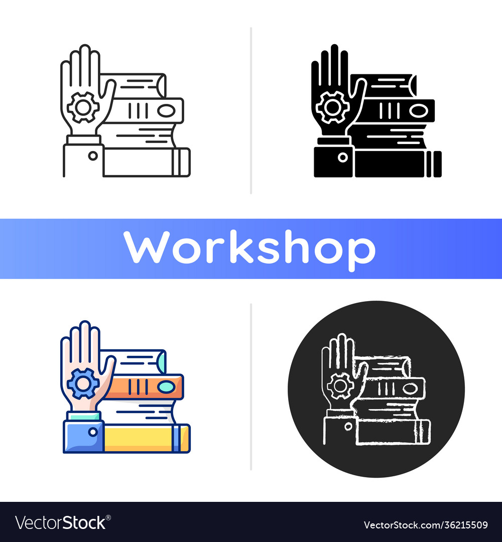 Hands-on learning icon Royalty Free Vector Image