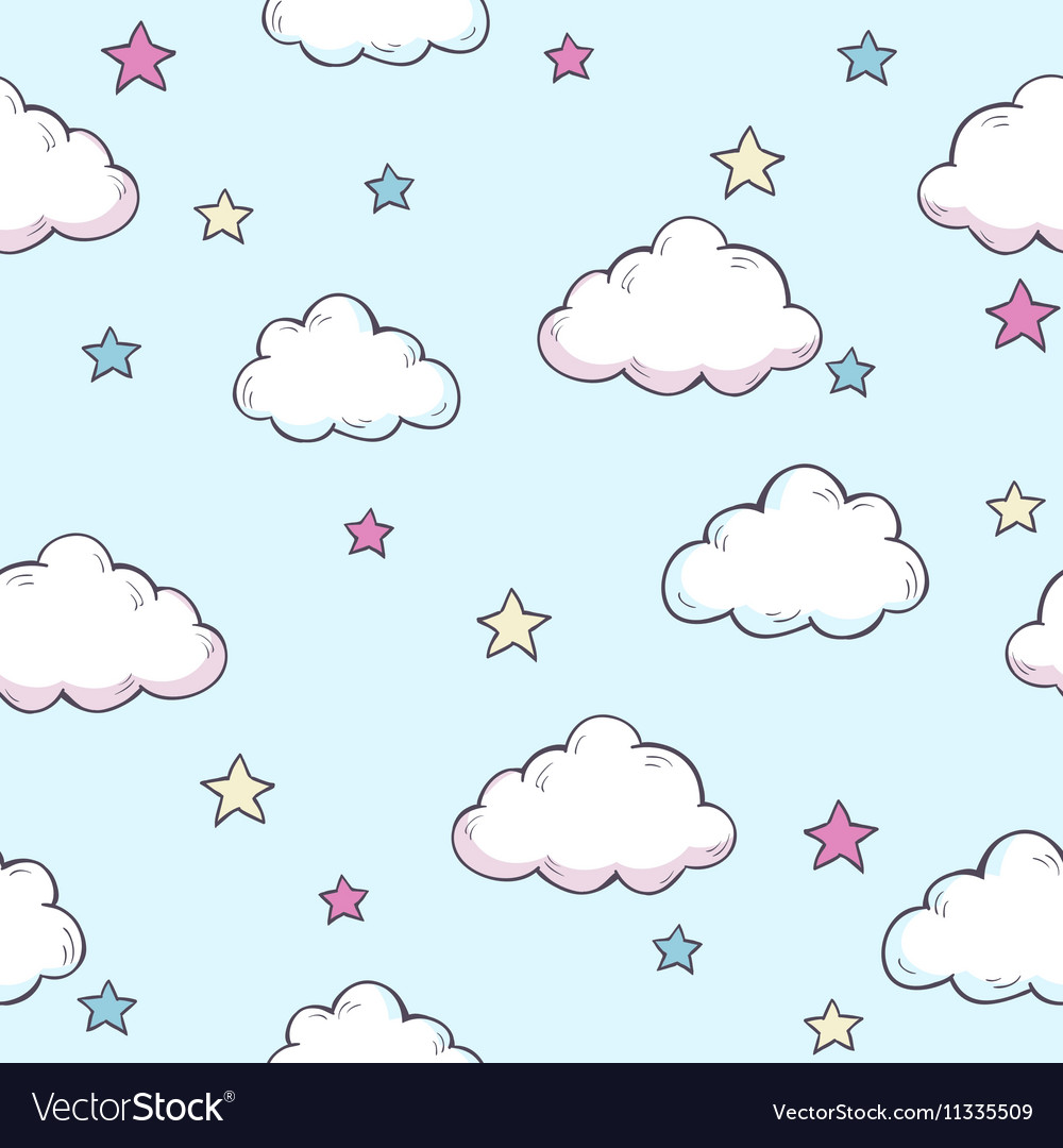 Pattern with clouds Royalty Free Vector Image - VectorStock