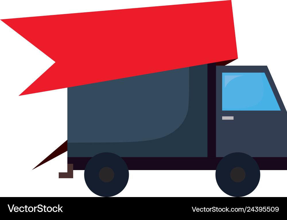 Truck delivery on white background Royalty Free Vector Image