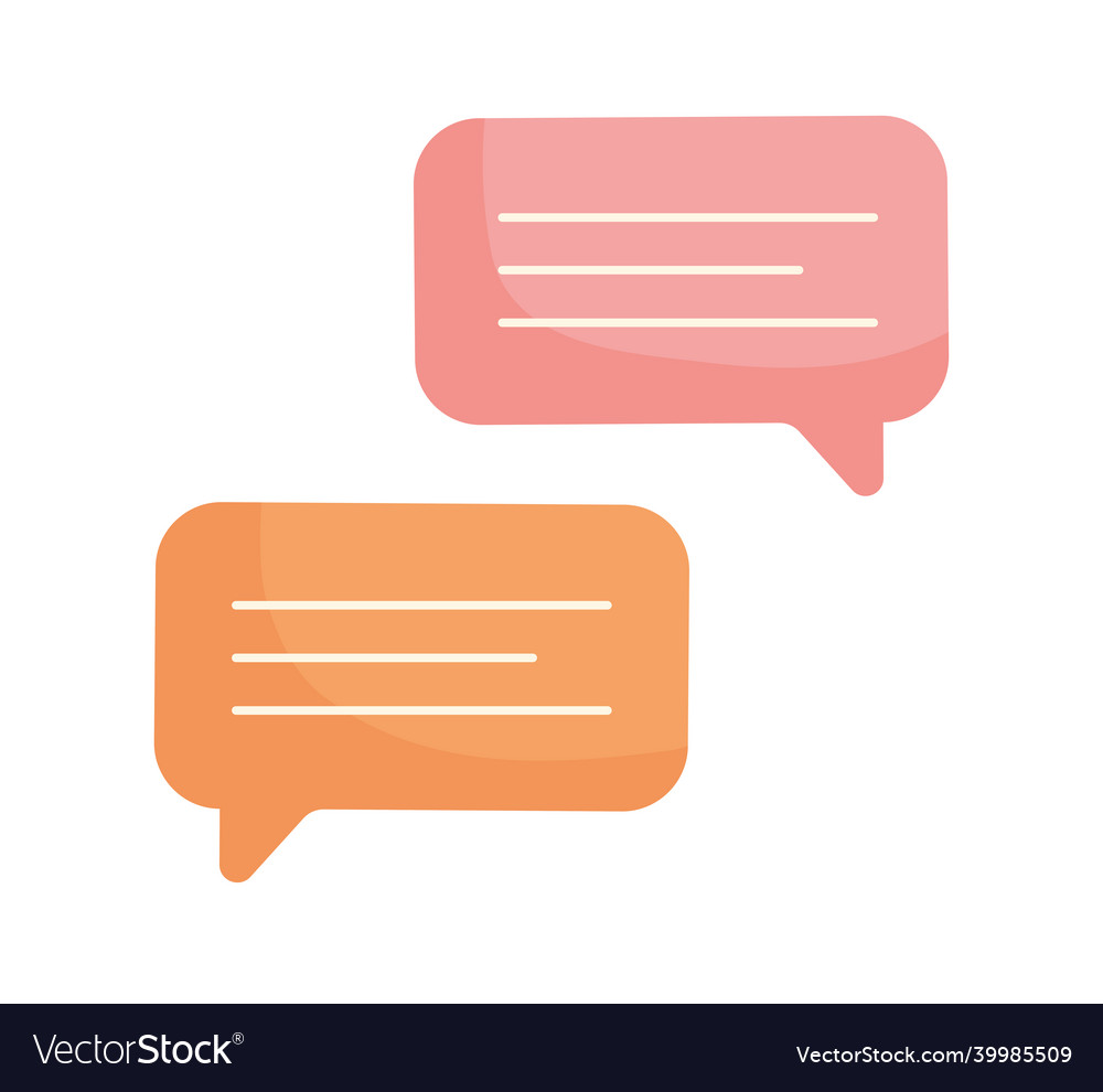 Two text bubbles Royalty Free Vector Image - VectorStock
