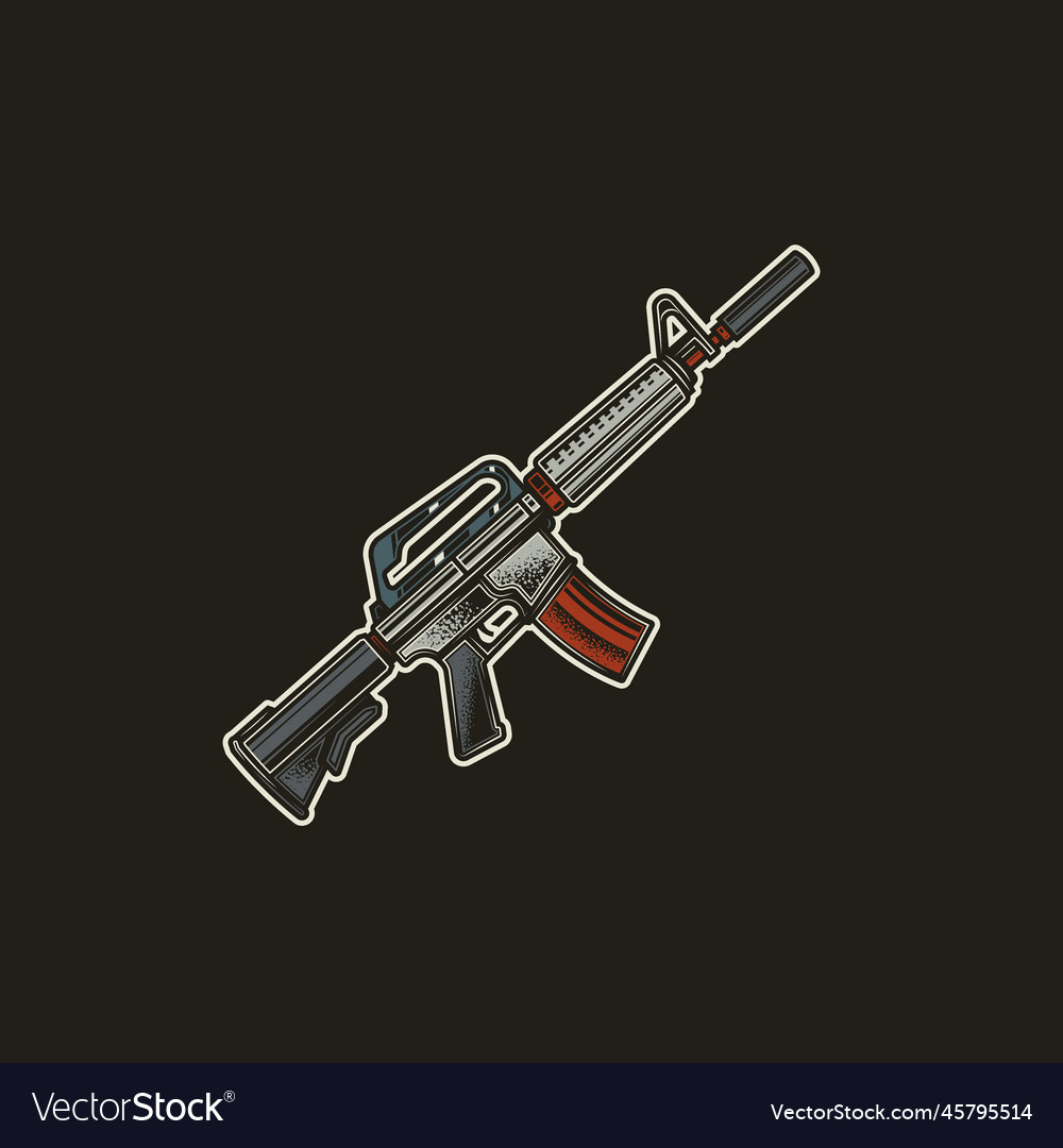 Automatic weapon Royalty Free Vector Image - VectorStock