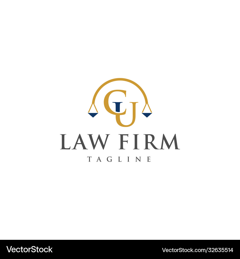 Cu law logo design Royalty Free Vector Image - VectorStock