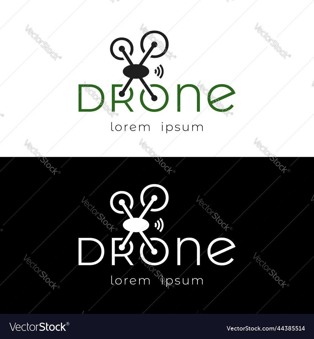 Drone logotype for agriculture flat design logo Vector Image Drone logotype for agriculture flat design logo Vector Image
