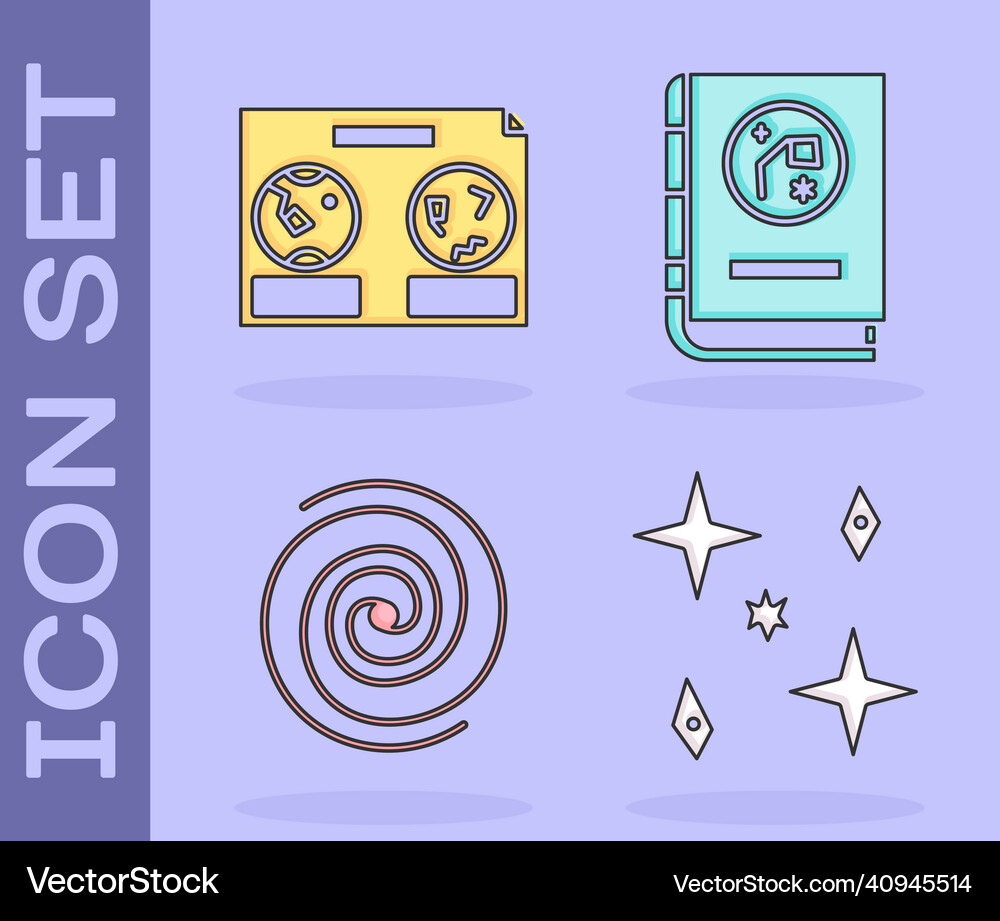 Set falling stars celestial map of the night sky Vector Image