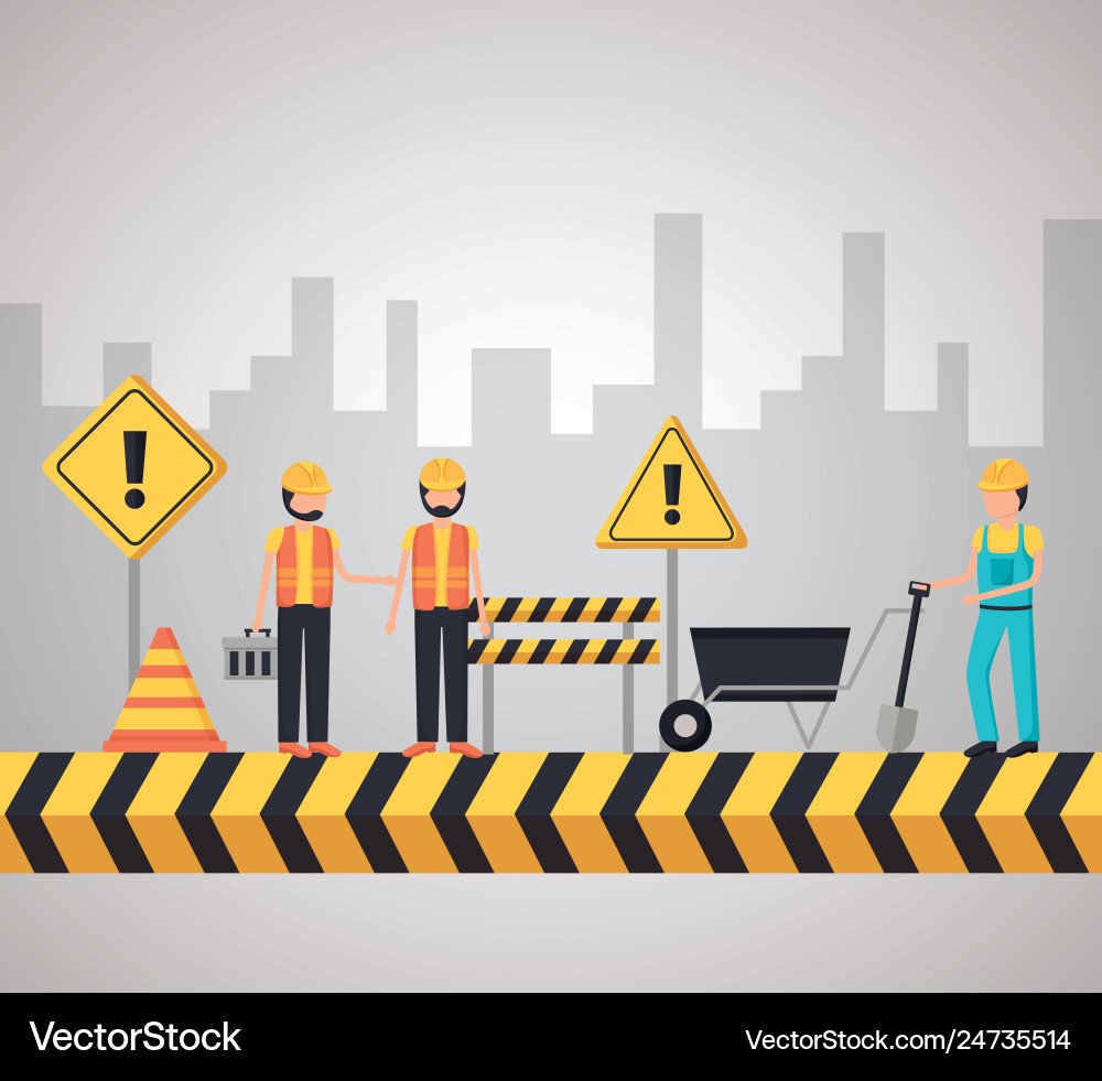 Worker construction equipment Royalty Free Vector Image