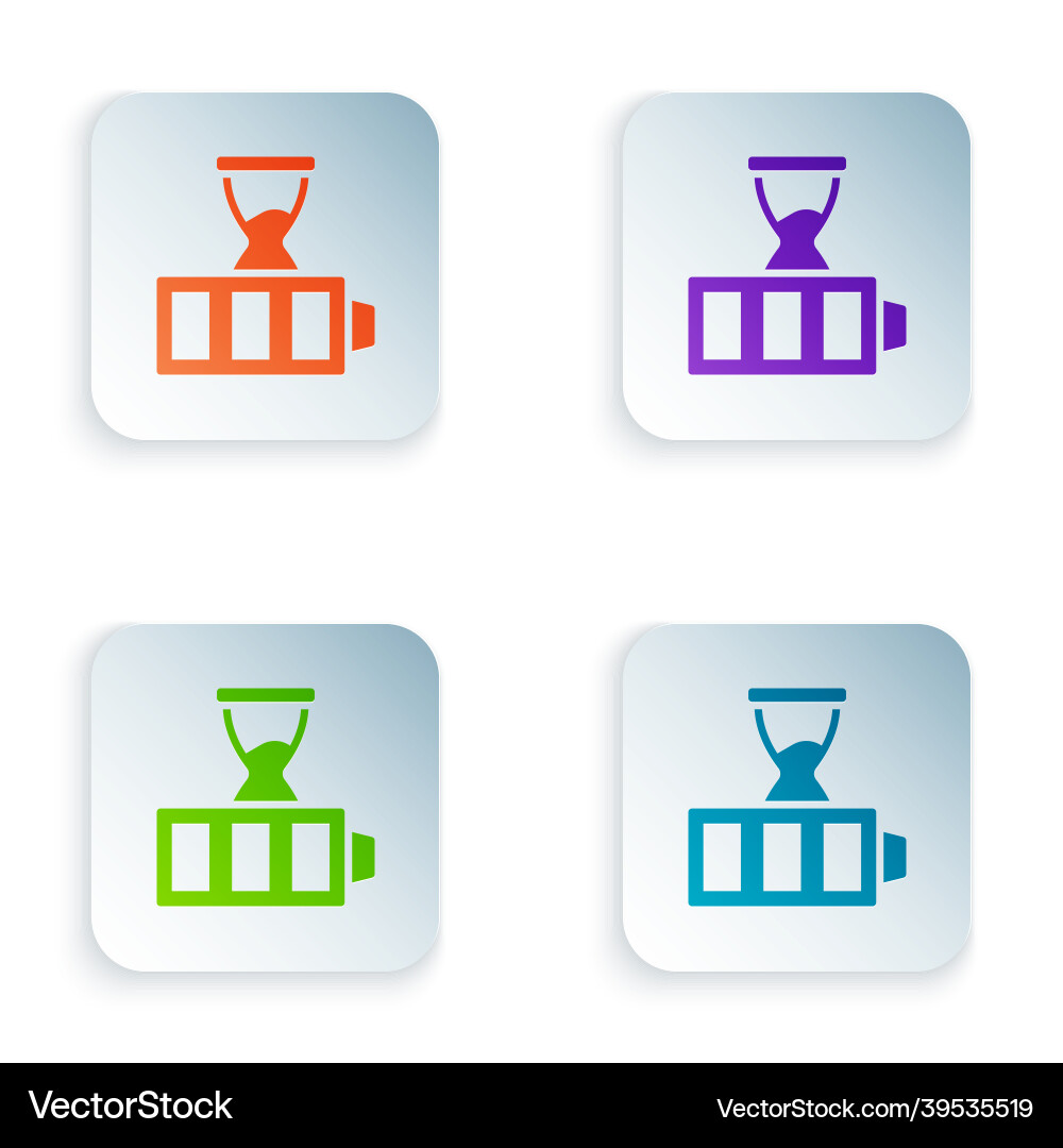 Color battery charge level indicator icon isolated