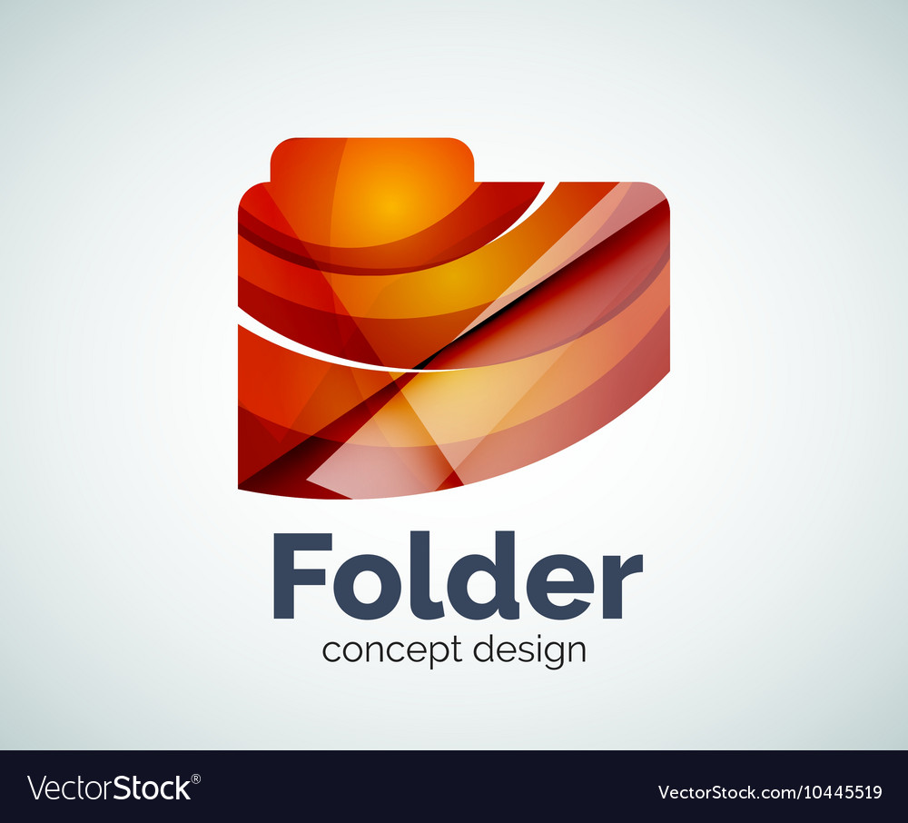 Computer folder logo template Royalty Free Vector Image
