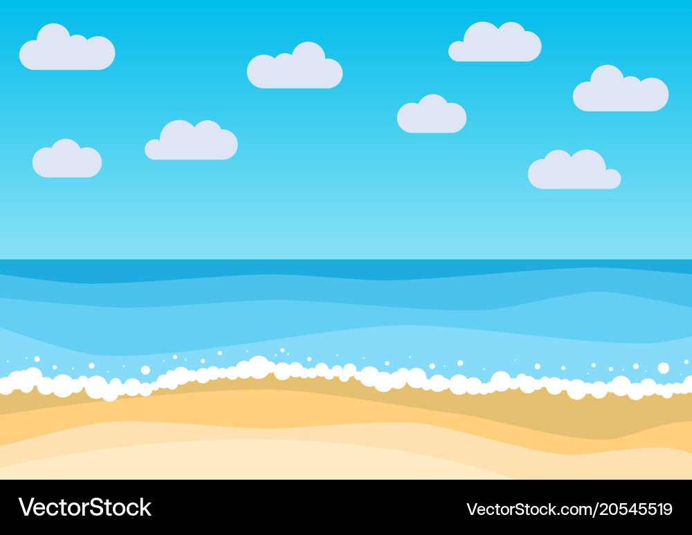 Landscape with summer beach Royalty Free Vector Image