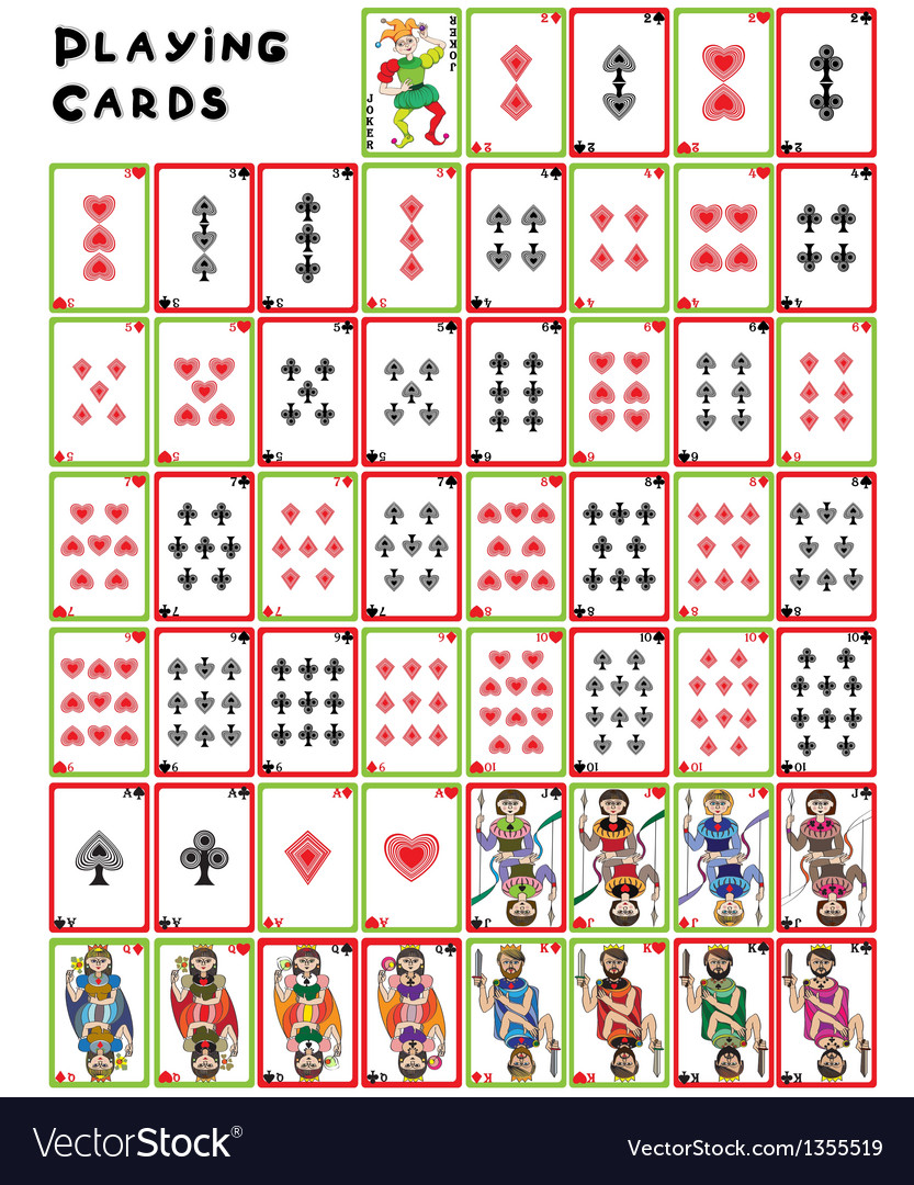 Playing cards pack Royalty Free Vector Image - VectorStock