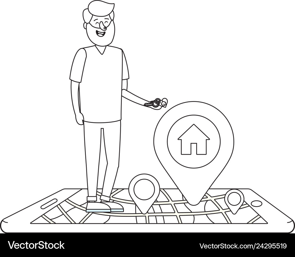 Real estate man cartoon Royalty Free Vector Image