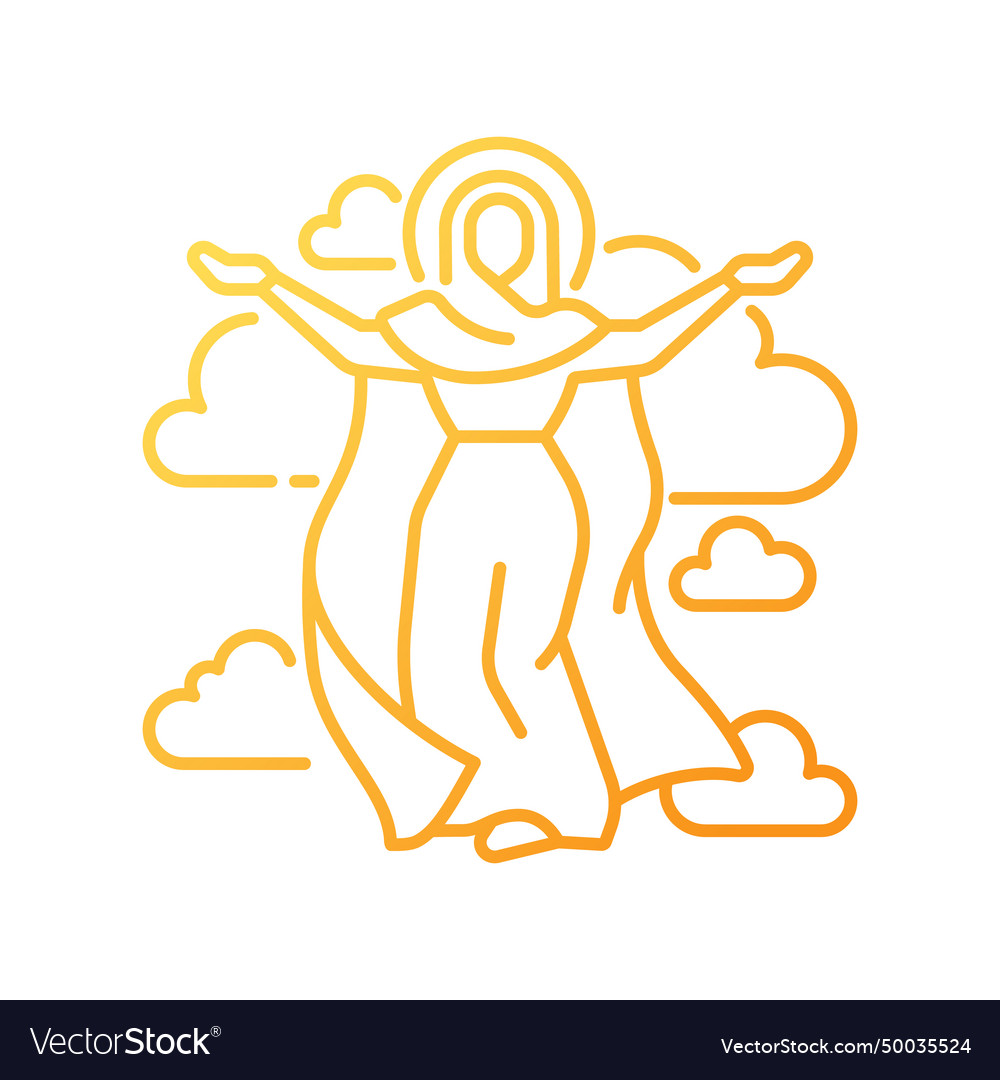 Ascended virgin mary gradient linear icon Vector Image Ascended virgin mary gradient linear icon Vector Image