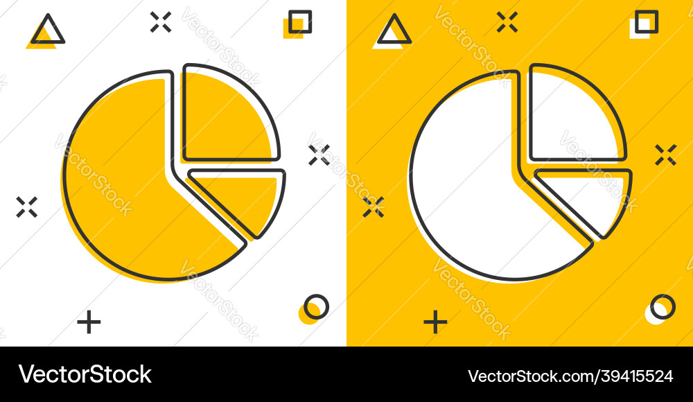 Chart icon in comic style diagram cartoon Vector Image
