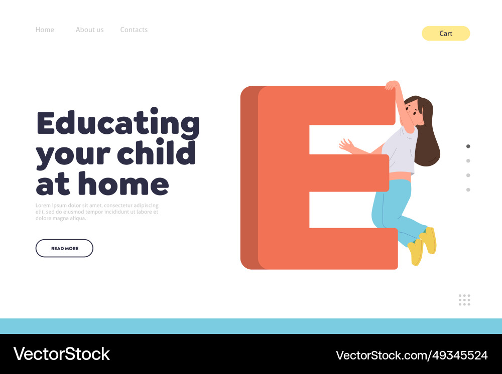 Education online service landing page design Vector Image