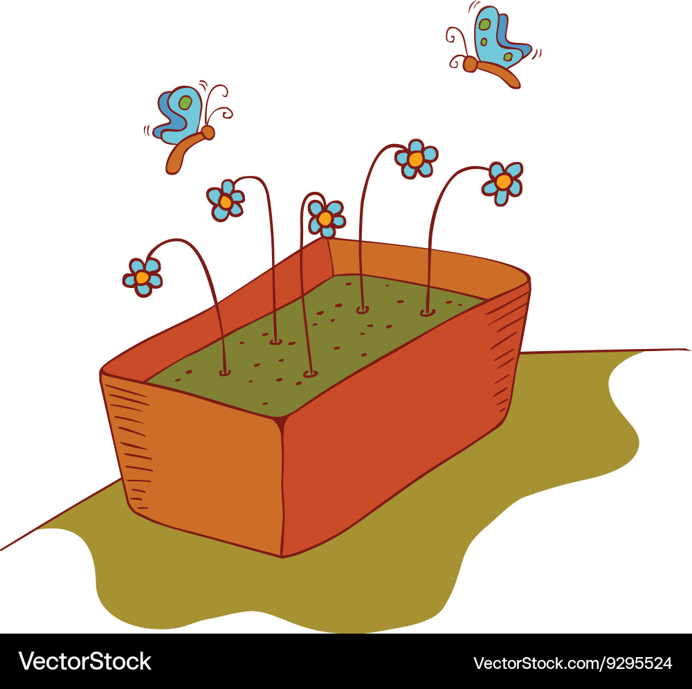 Growing seeds and butterflies Royalty Free Vector Image