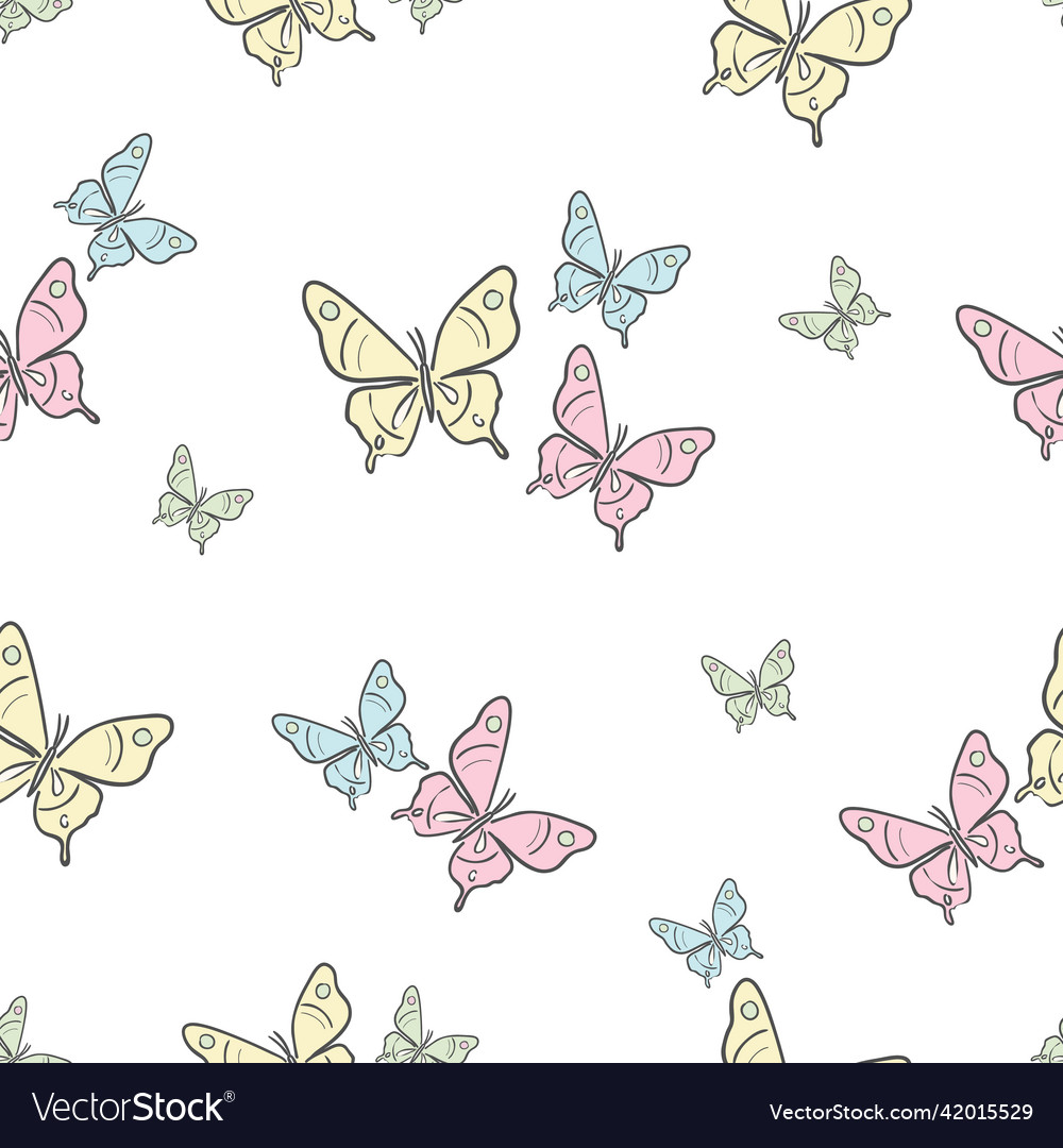Butterfly seamless repeat pattern design Vector Image