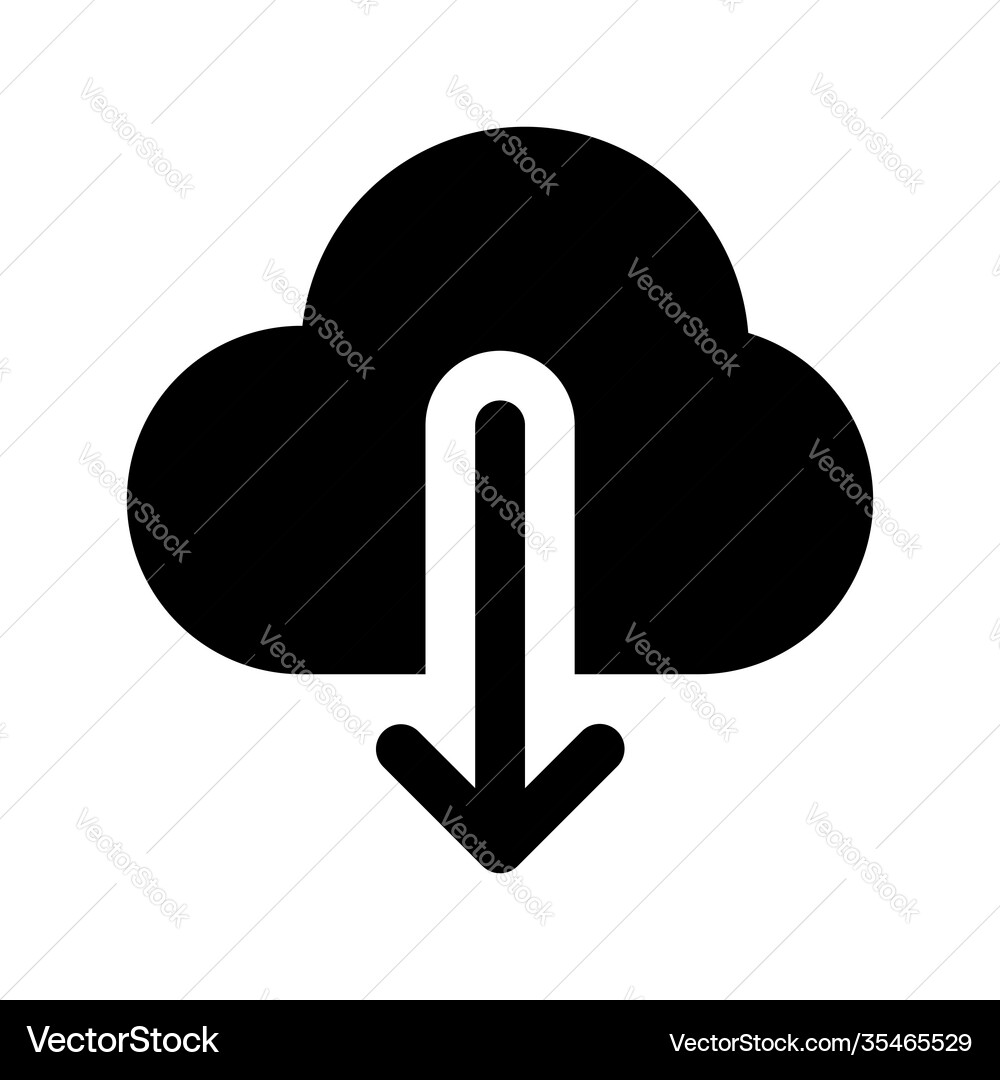 Cloud download icon isolated on white background Vector Image