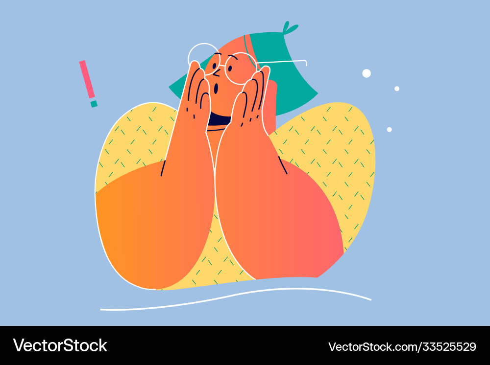 Emotion face expression surprise amazement Vector Image