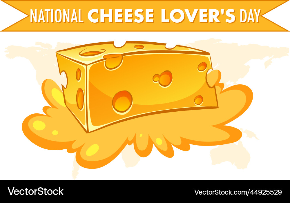 National cheese lovers day logo banner Royalty Free Vector
